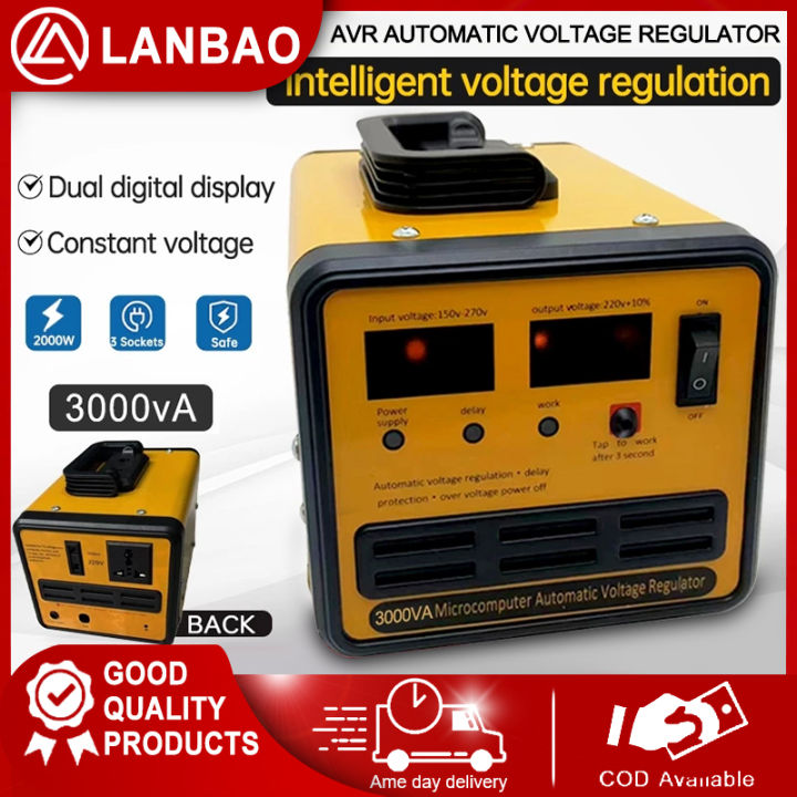 3000WATTS Automatic Voltage Regulator AVR Power Supply Surge Protection ...