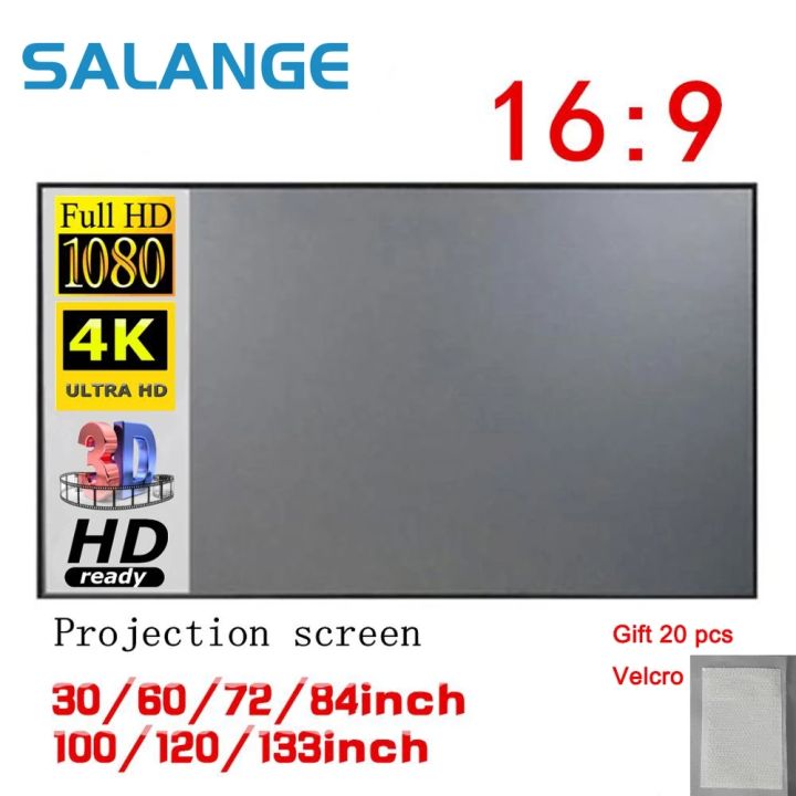 🔥HD 3D🔥 Salange screen projector หน้าจอโปรเจคเตอร์ 72 84 100 120 นิ้ว ...