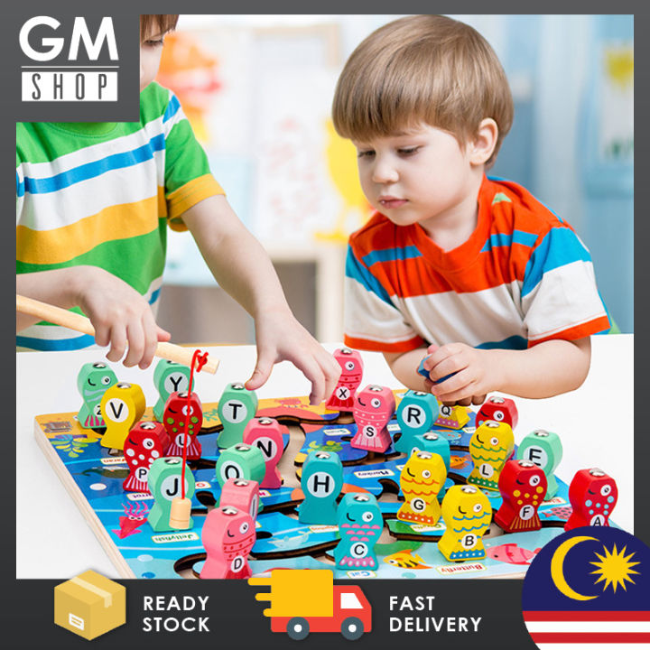 GMSHOP Magnetic Educational Children Wooden Interactive Fun Magnetic ...