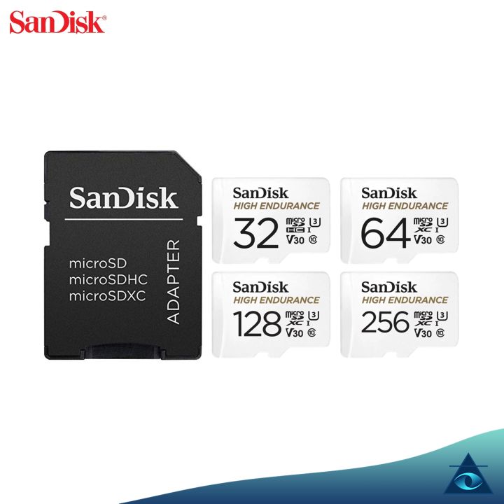 SanDisk High Endurance Video Monitoring Micro SD Card with Adapter V30 U3 (32GB/64GB/128GB/256GB ...