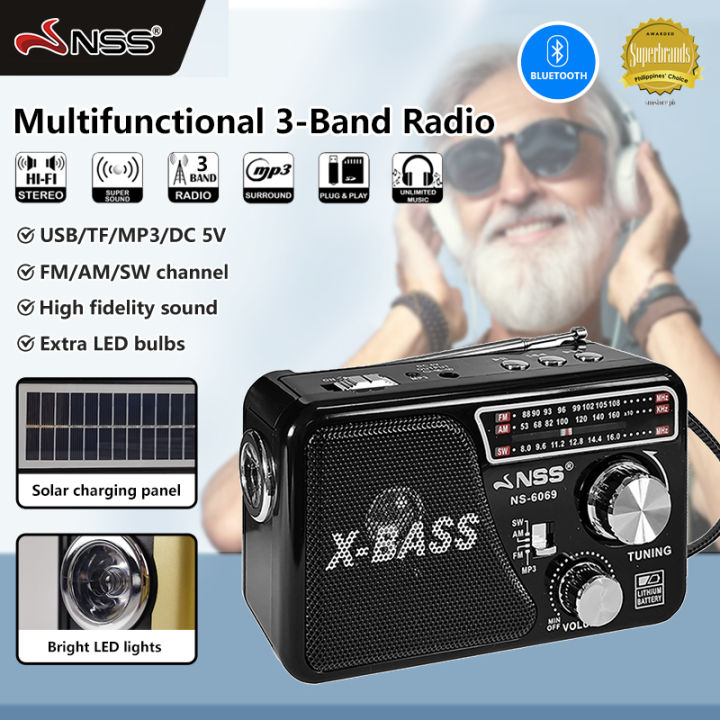 [COD]NSS 3 Band Solar Radio fm am sale Radio with LED light and High ...