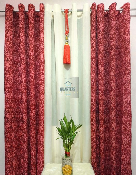 Quarter7 Curtains - Geena - Athens - Red - SOLD PER PIECE | Lazada PH