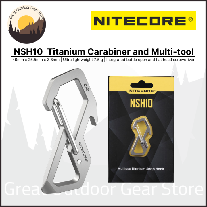 NITECORE NSH10 TITANIUM MULTI-TOOL SNAP HOOK CARABINER EDC Keychain ...