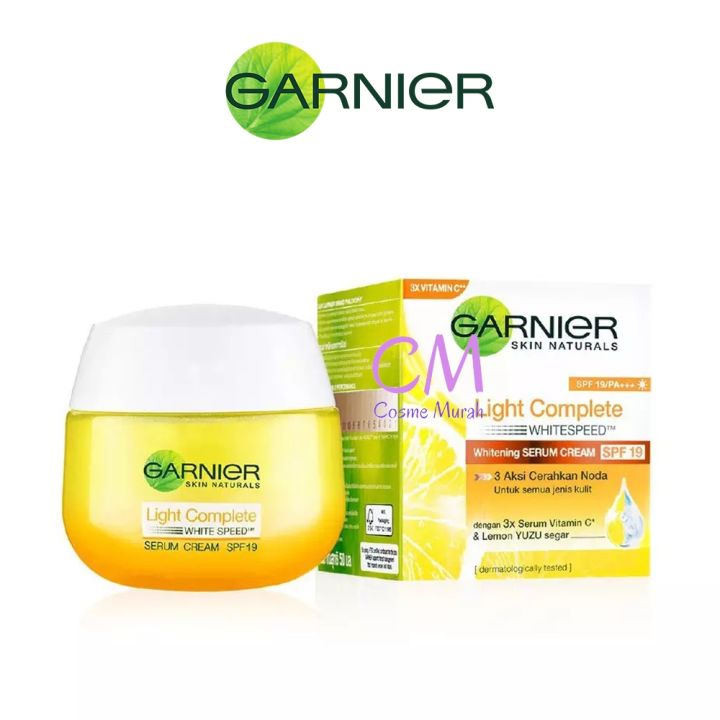 GARNIER LIGHT COMPLETE WHITE SPEED WHITENING SERUM CREAM SPF 19 50GR ...