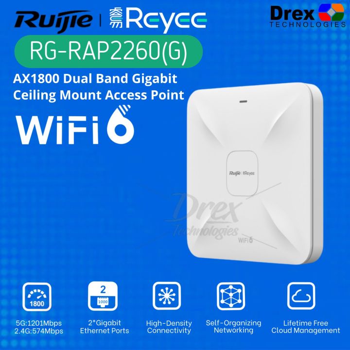 Ruijie RG-RAP2260(G) AX1800 Dual Band Gigabit Ceiling Mount Access Point Wifi 6 | Lazada PH