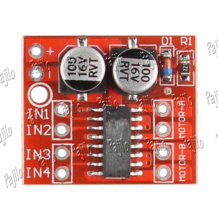 Mini L298N Dual Motor L298N Papan Modul PCB Motor Driver Board Module ...