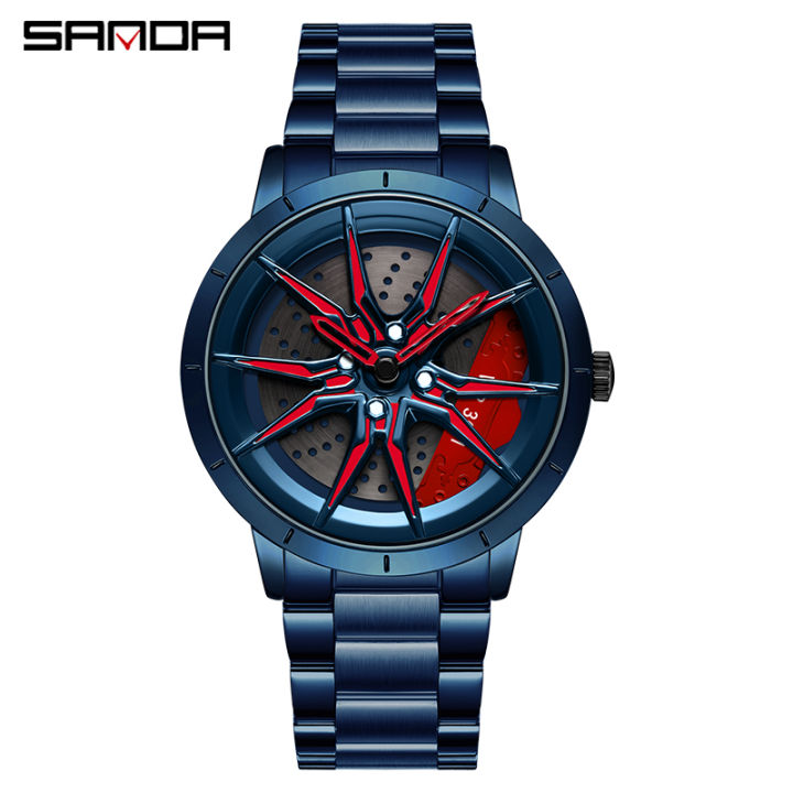 Sanda Wheel Rotating Dial Racing Style Quartz Watch Style Reflects ...