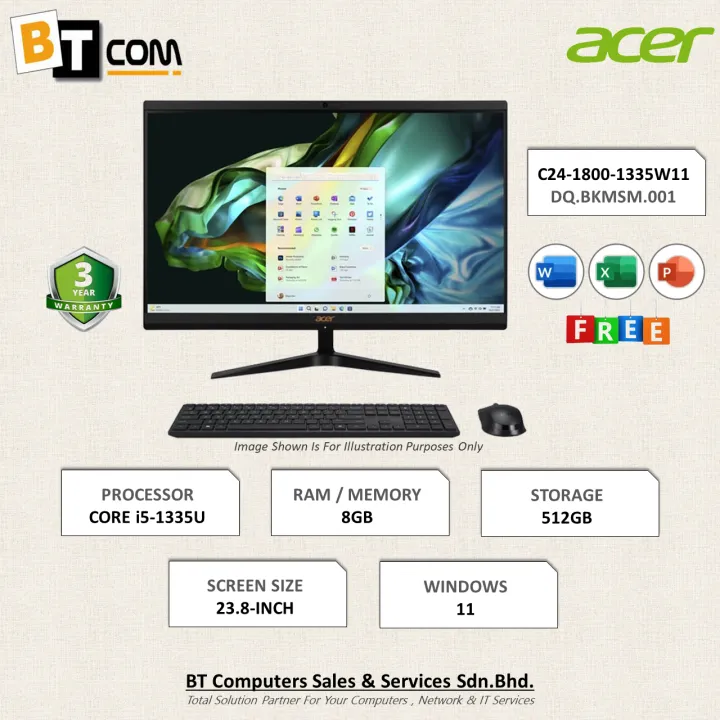 Acer C24-1800-1335W11 All-In-One Desktop | Lazada