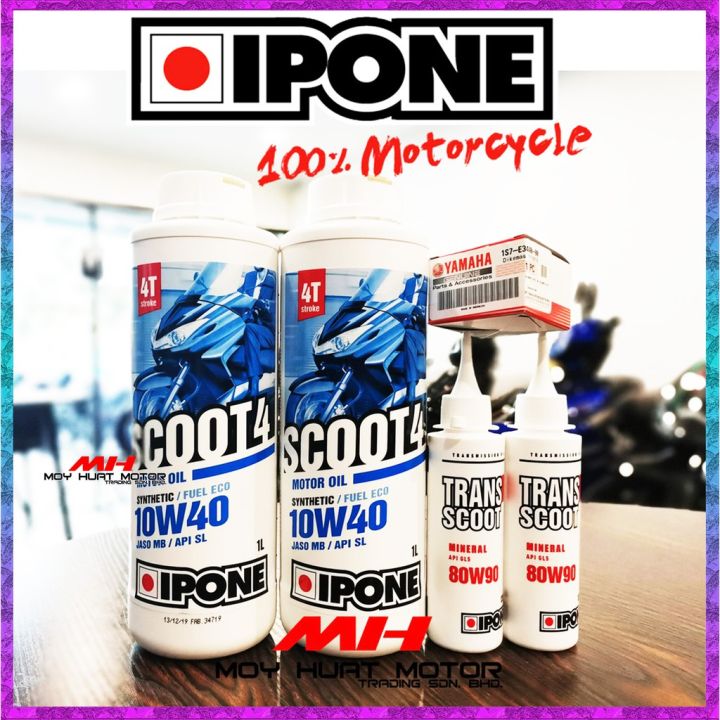 IPONE SCOOTER SYNTHECTIC 10W40 4T / GEAR OIL 80W90 / MINYAK ENGINE ...