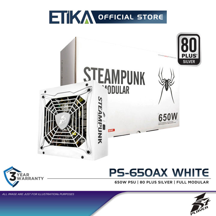 1st Player Steampunk PS-650AX White | 650W Power Supply PSU | 80 Plus ...
