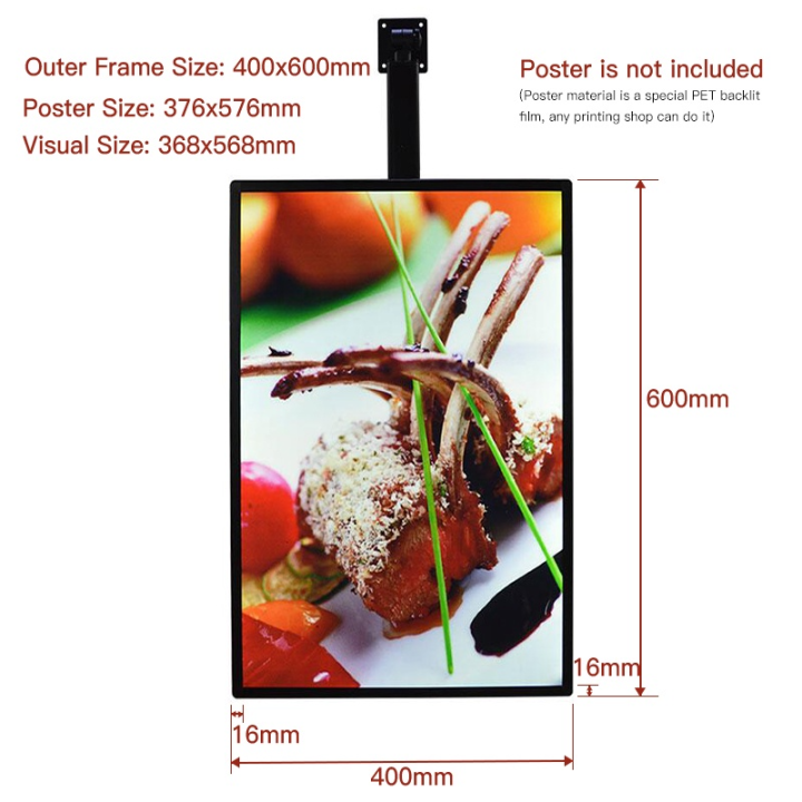 LED Menu Ad Board Backlit LED A2 A3 Poster Frame Stadium Fast Food ...