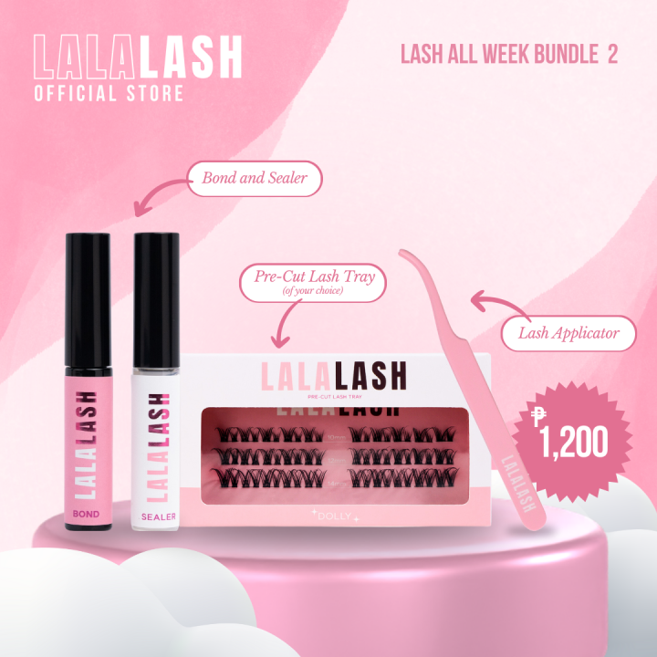 PRECUT LASH TRAY BUNDLE – DIY LASHES BUNDLE CLUSTER LASHES BOND SEALER ...