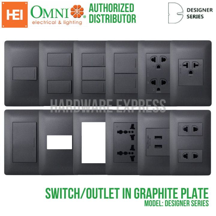 Omni Designer Series Switch / Outlet in Graphite Plate | Lazada PH