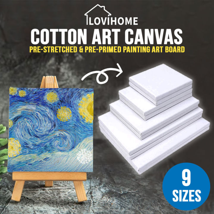 SG White Plain Cotton Drawing Canvas Art Painting Board With Wooden ...