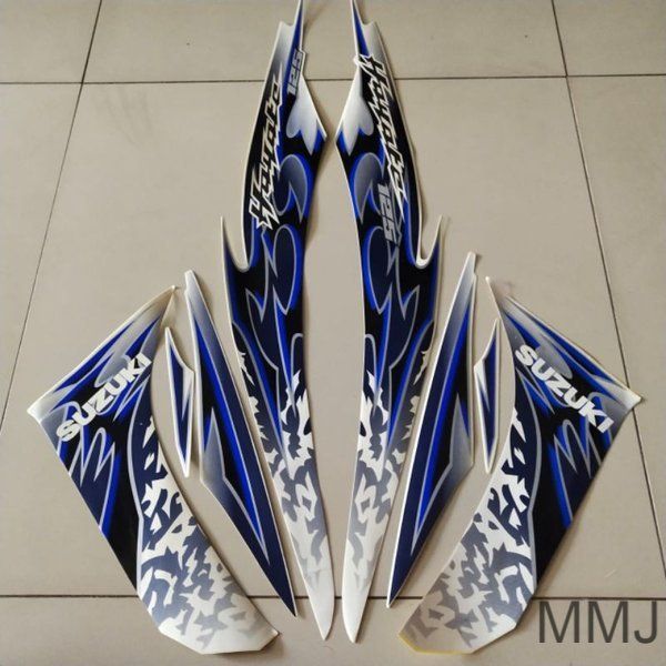 Sticker Striping Suzuki Hayate 125 putih biru ready stock | Lazada ...