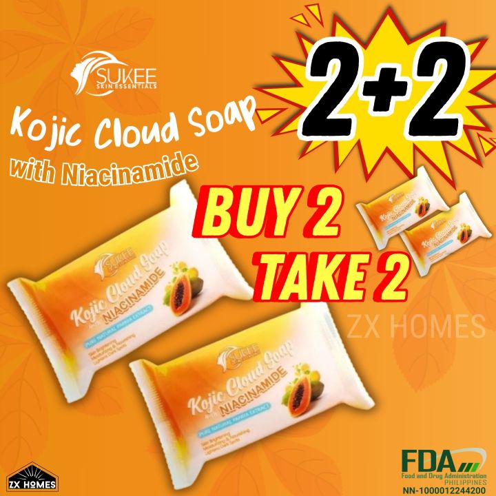 ZX HOMES [BUY 2 TAKE 2] SUKEE KOJIC CLOUD SOAP WITH NIACINAMIDE PAPAYA ...