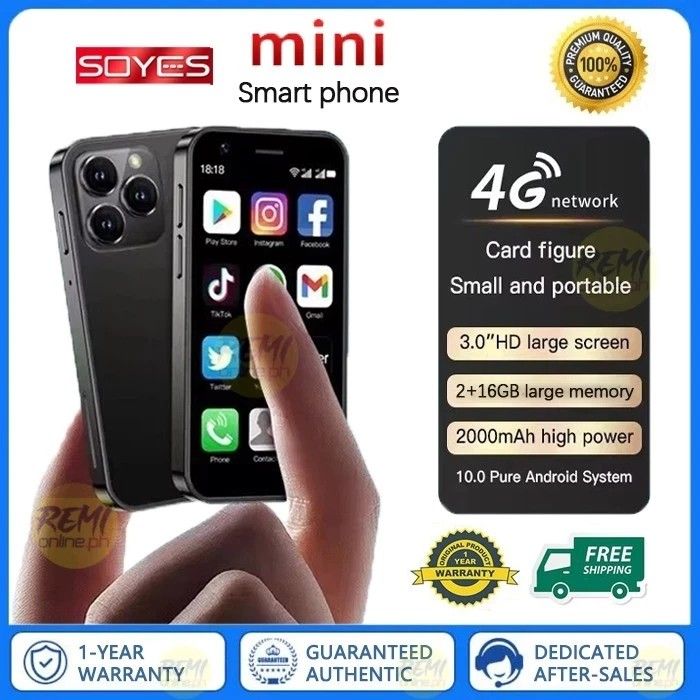 XS16 Mini Android10.0 Smartphone 4G Network 4GB RAM 64GB ROM 3" Display 5MP Camera Dual SIM ...