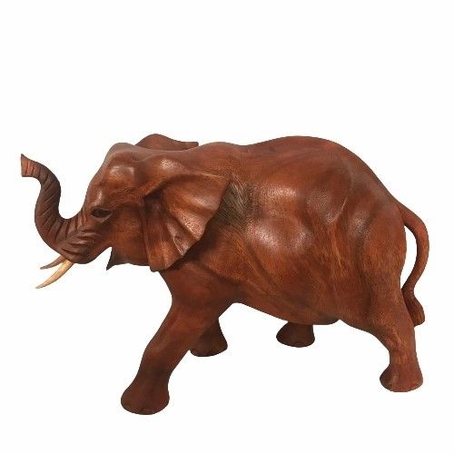 Patung gajah jalan diameter 30×13×20 cm Pajangan patung kayu | Lazada ...
