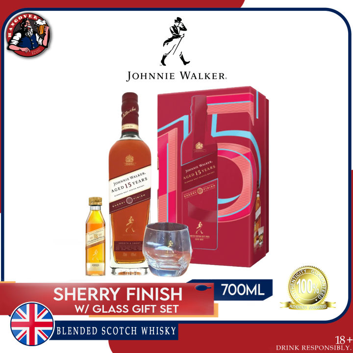 Johnnie Walker 15 Years Old Sherry Finish with 50 ml Gold Reserve 18 ...