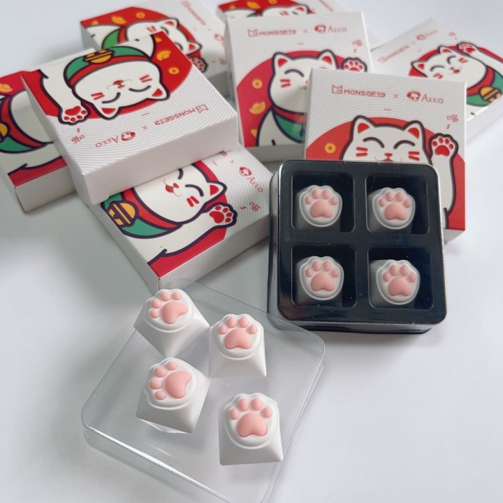 Akko MonsGeek Cat Claw KeyCap Girl Powder Mechanical Keyboard Key Cap ...