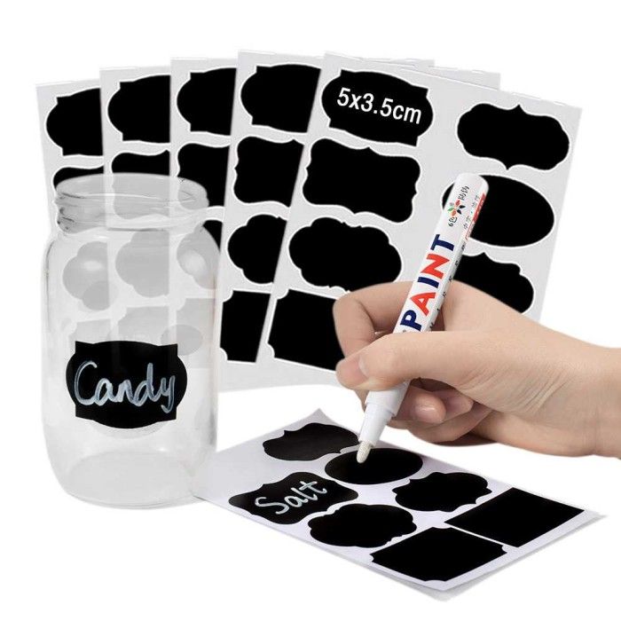 JFactory Stiker Label Blackboard Botol Bumbu Toples Removable 5 PCS ...