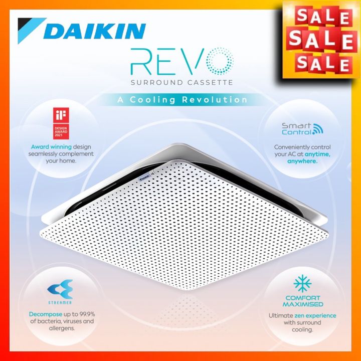 DAIKIN REVO (Premium) Surround Cassette 2HP / 2.5HP / 3HP / 4HP / 4.5HP ...