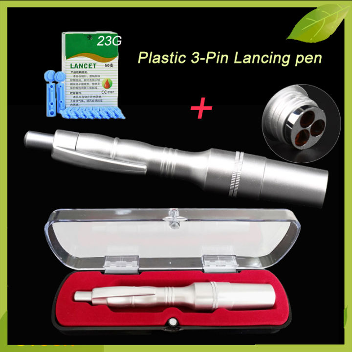 Plastic 3-Pin Lancing pen Bleeding Pen Blood cupping lancing device ...