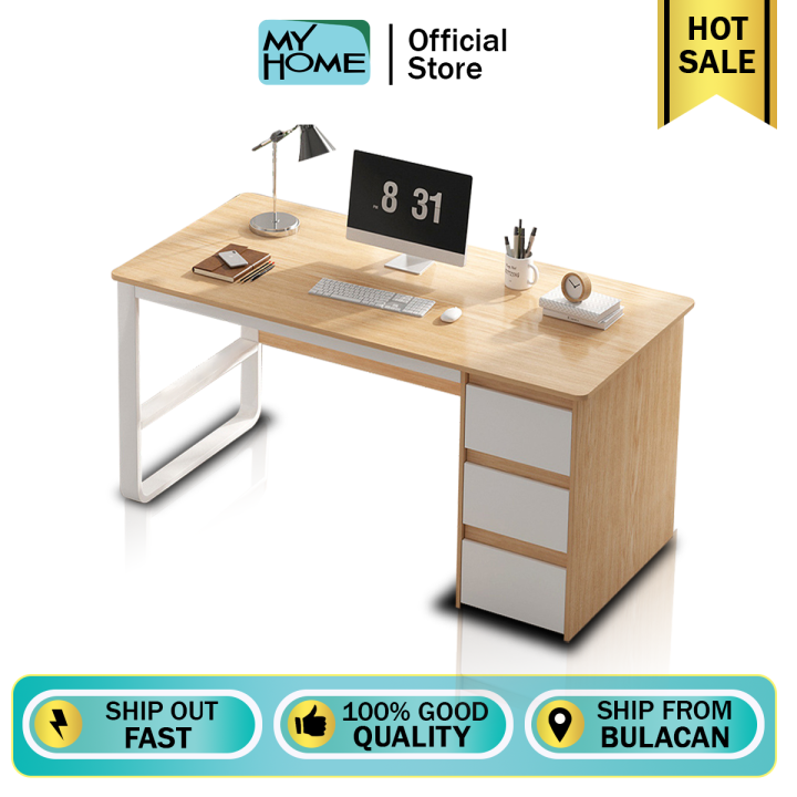 MYHOME120CM Computer Table with Drawer Simple Modern Desk Study Desk With Drawer Sorage Function ...