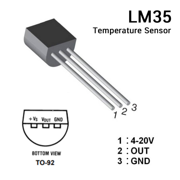 ไอซี เซนเซอร์อุณหภูมิ LM35 TO-92 IC Centigrade Temperature Sensor ...
