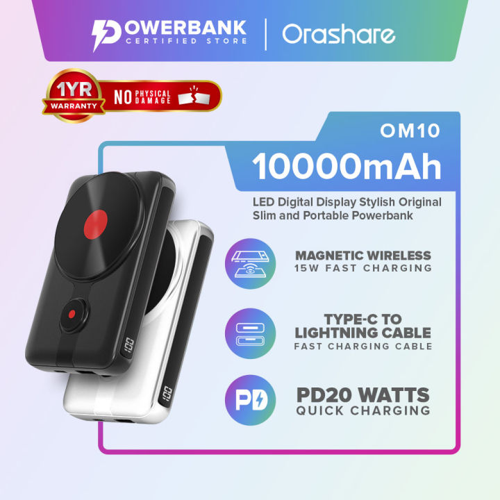 Orashare OM10 PD20W 10000 mAh Powerbank Magnetic Wireless 15W Fast ...