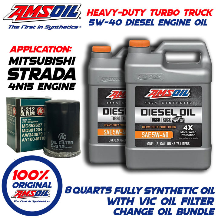 8 Quarts Amsoil Sae 5w-40 Heavy Duty Protection Turbo Truck Diesel Oil ...