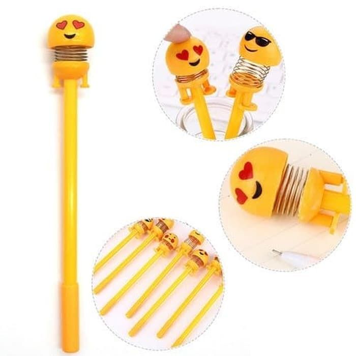 Pena Emoji Kuning Pulpen Pen Bolpoin Ballpoint Emoticon Lucu Unik ...