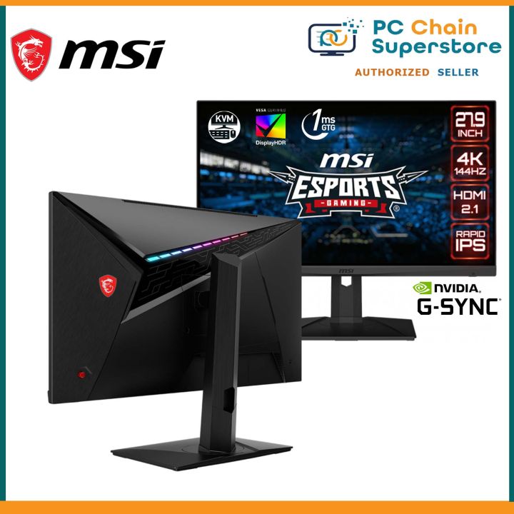 MSI Optix MAG281URF KVM Gaming Monitor - 28" 4K UHD 144Hz | Rapid IPS | 1ms GTG | Gsync | Vesa ...