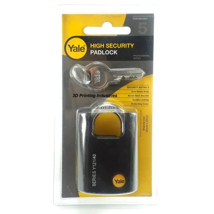 Yale High Security Padlock 40mm Bolt Cutter Proof Padlock Outdoor ...