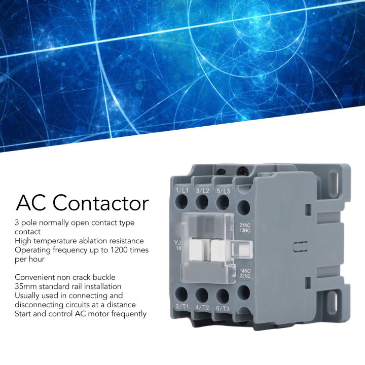 3 Pole AC Contactor High Sensitivity Copper Coil AC Contactor 18A 1NO ...