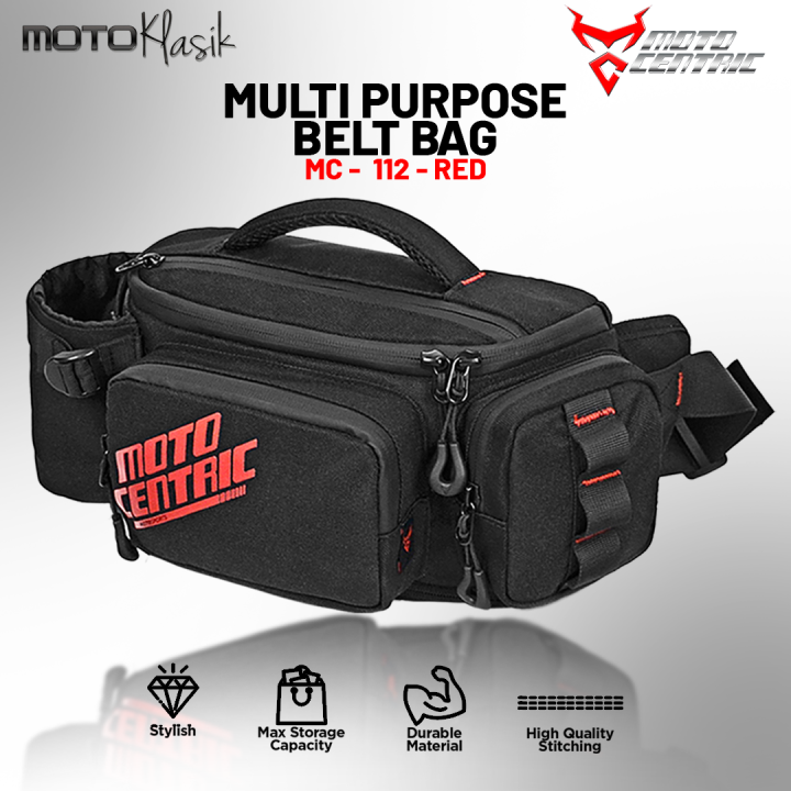MOTOCENTRIC MULTI-PURPOSE BELT BAG NYLON FABRIC MOTORCYCLE WAIST PACK ...