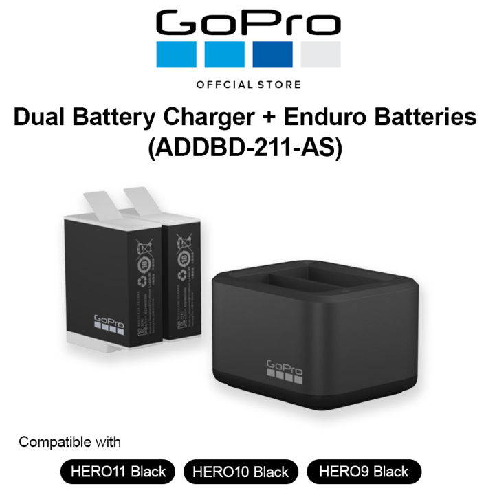 GOPRO HERO11 HERO10 & HERO9 Dual Battery Charger + Enduro Batteries ...