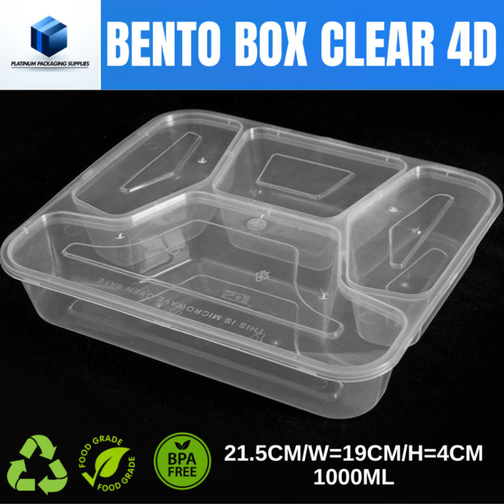 Platinum Bento Box Rectangle 4D Environmentally Friendly Microwaveable ...