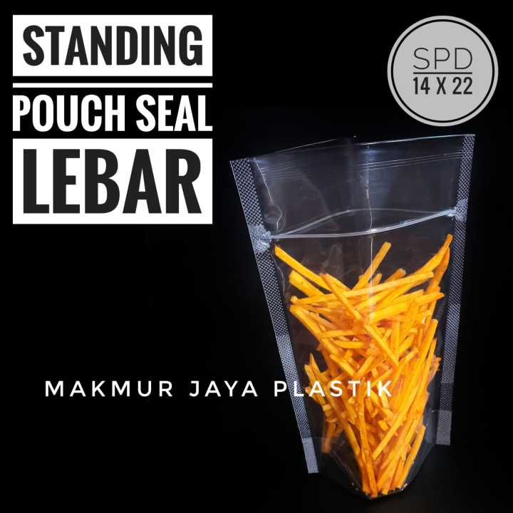 PLASTIK STANDING POUCH BENING POLOS SEAL LEBAR UKURAN 14 X 22 - ISI 50 ...