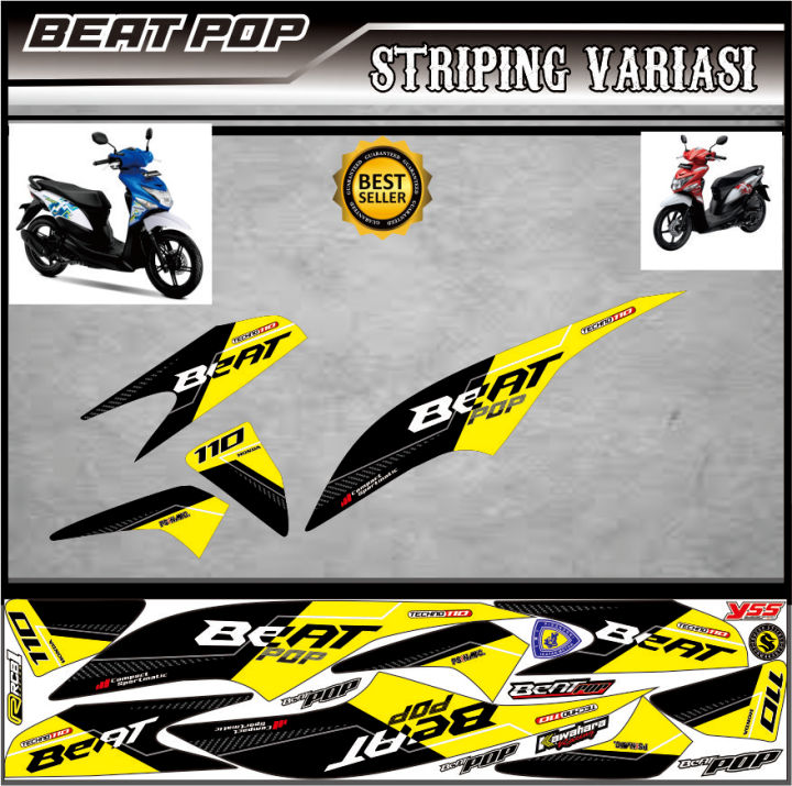 Striping MOTOR HONDA Beat POP Stiker Variasi Motor Beat Pop Motif ...