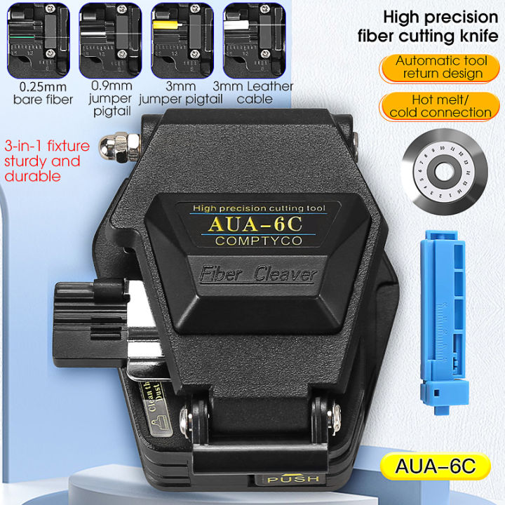 AUA-6C Fiber Cleaver High Precision FTTH Optic Fiber Cutter With ...
