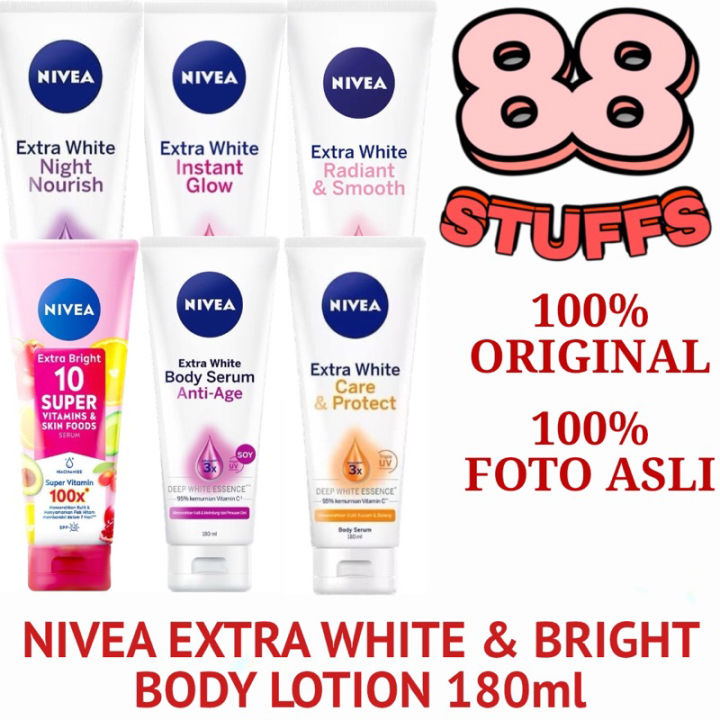 NIVEA Extra White & Bright Body Serum Body Lotion Super Vitamin Night ...
