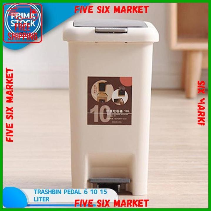Tempat Sampah Injak Pedal Kotak Plastik + Tombol Tutup Tekan Dapur ...