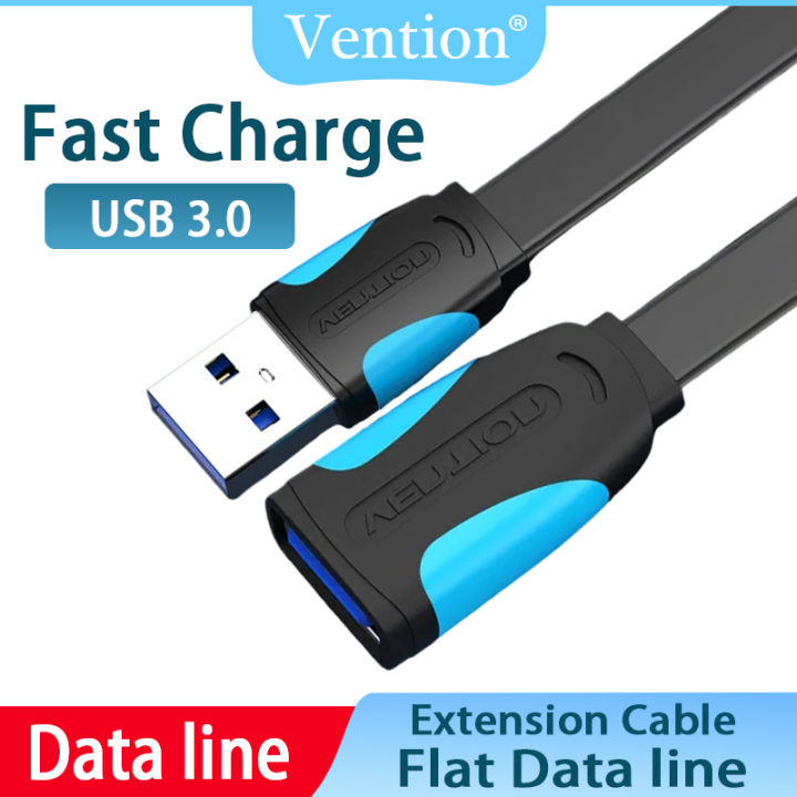 Vention Cable USB3.0 extension Cable Black Male to Female Round Flat ...