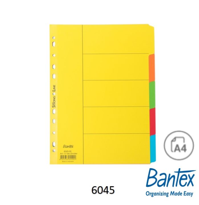 BANTEX A4 CARDBOARD DIVIDER 5-PART 6045 | Lazada