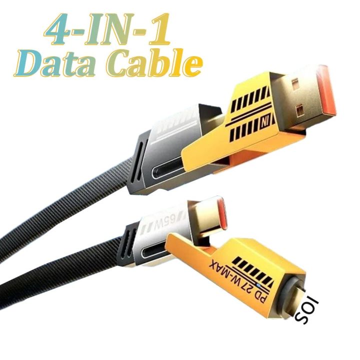 4 In 1 65w Fast Charging Usb To Type C Pd Cable Fast Charger For Iphone