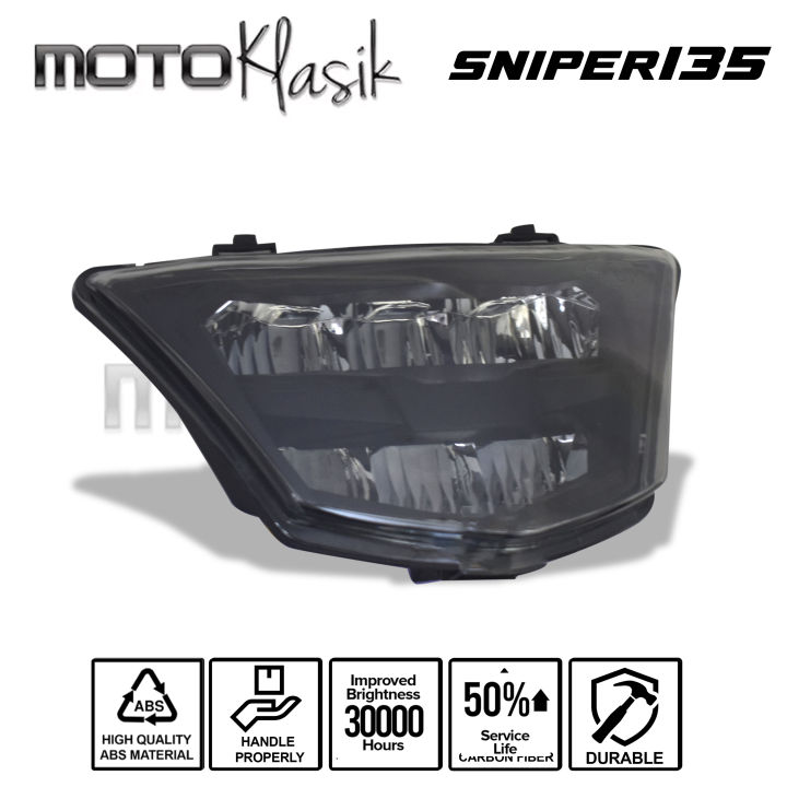 SNIPER 135 V1 LED HEADLIGHT SMOKE LENS ASSY / WITH HIGH AND LOW BEAM ...