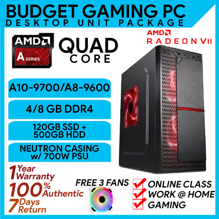 GC Neutron Desktop System Unit Package PC Bundle AMD A series A8 9600 ...