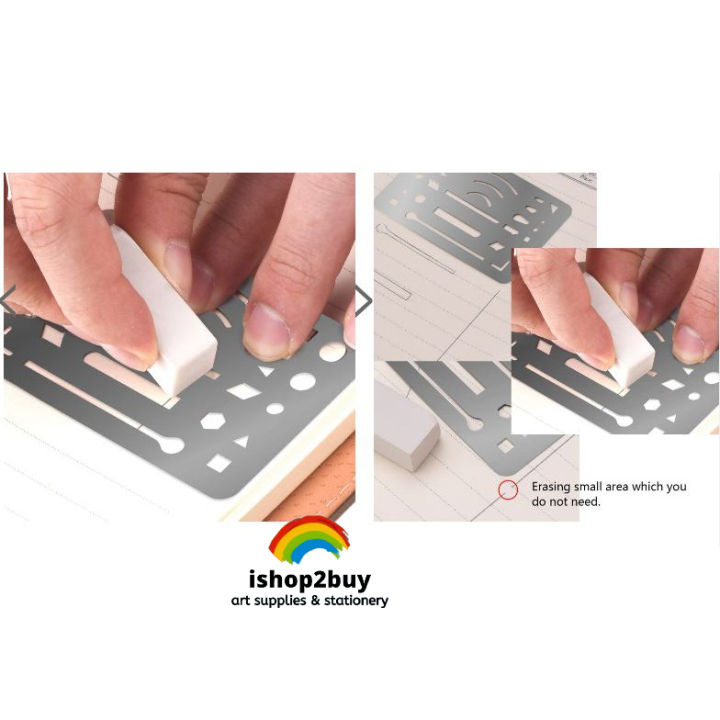 Eraser Shield With 27 Different holes Stainless Steel Technical Drawing ...