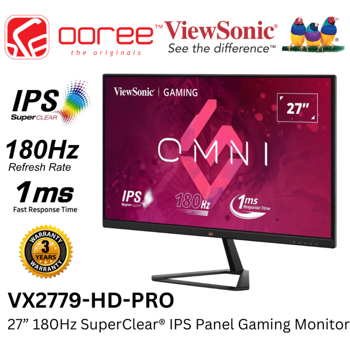 VIEWSONIC 27" VX2779-HD-PRO LED FULL HD (1920x1080P @180Hz) SUPERCLEAR ...